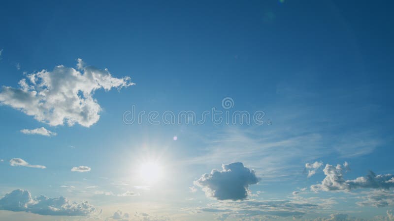 Bright Shining Rays Sun Rising Above Clouds. Sunset Sky Cloud ...