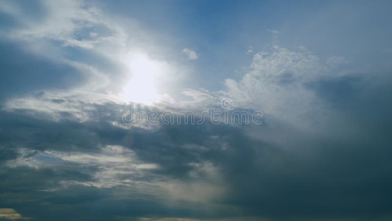 Building of a Large White Cloud in the Blue Sky. Clouds Moving in Blue ...