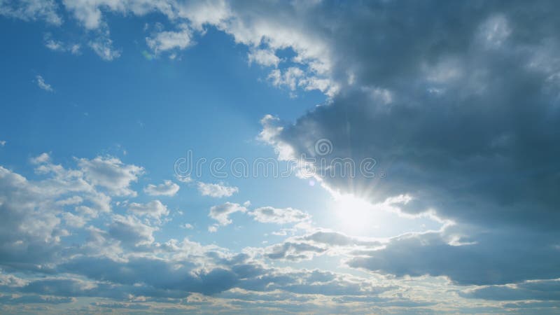 Building of a Large White Cloud in the Blue Sky. Clouds Moving in Blue ...