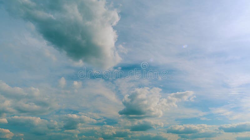Cinematic Breathtaking Backwards with White Fluffy Clouds Moving in ...