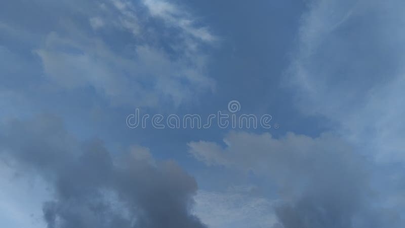 Timelapse of Clouds with Clear Sky at Noon in Summe Stock Footage ...