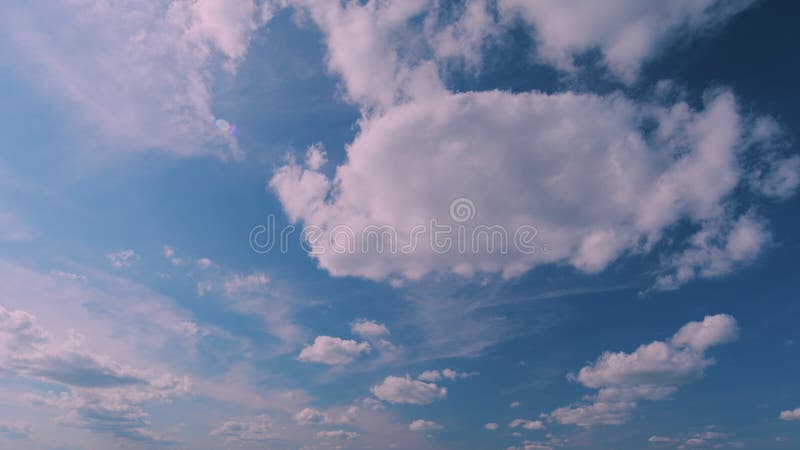 Cloudscape with Various Cloud Types on Background of Blue Sky. Semi ...