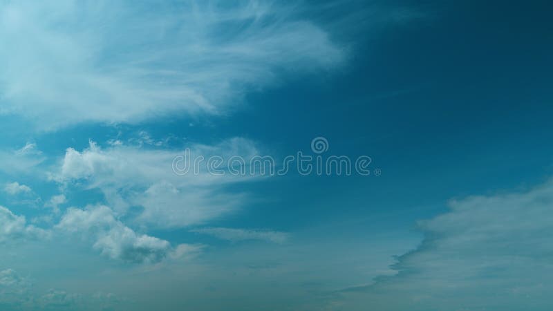 Cloudscape with Various Cloud Types on Background of Blue Sky. Semi ...
