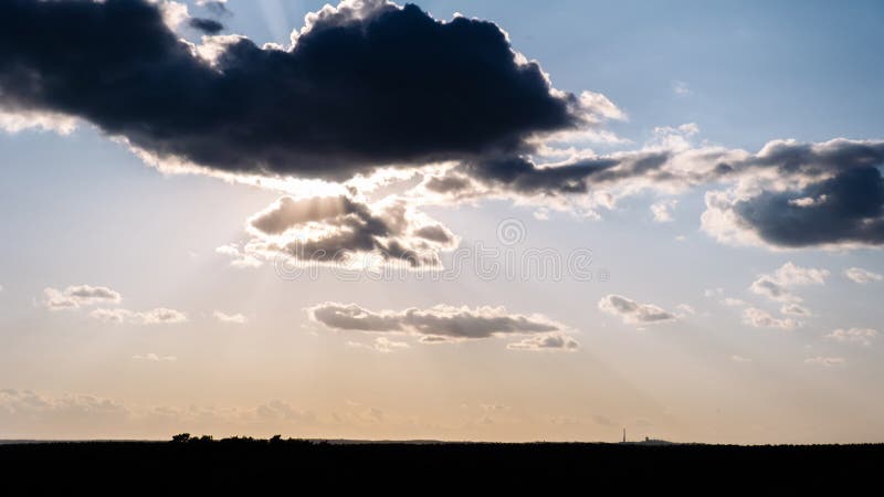 Timelapse of Cumulus Clouds Moving in the Blue Sky Against the Sun Over ...