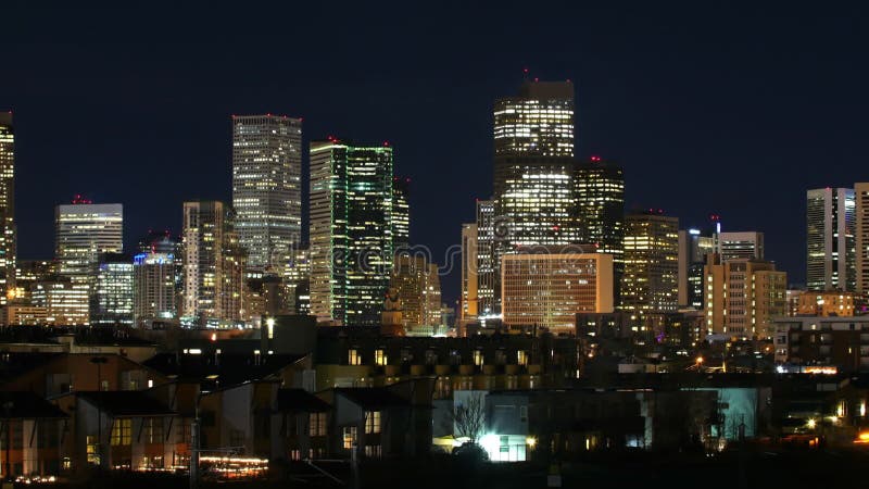 Denver Night Time-lapse stock video. Video of modern - 37971076