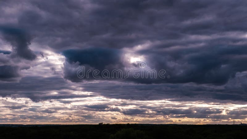 Dramatic Storm Clouds Moving in the Sky Over Horizon, Cloud Space ...