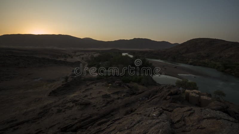 Timelapse of Dramatic Sunset Over Kunene River Stock Video - Video of ...