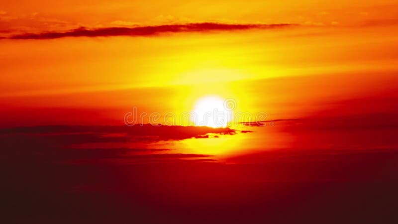 Timelapse Dramatic Sunset with Sun Rays in the Sky through Orange ...