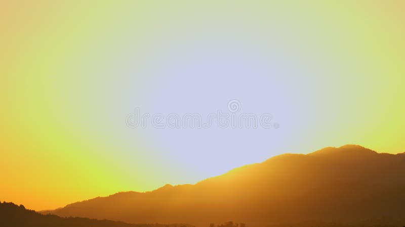 Fantastic Warm Sunrise and Over the Mountain. Range of Mountain and ...