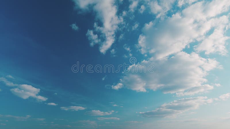 Floating Fluffy Clouds. Beautiful Sunny Blue Sky with Wispy Smoky White ...
