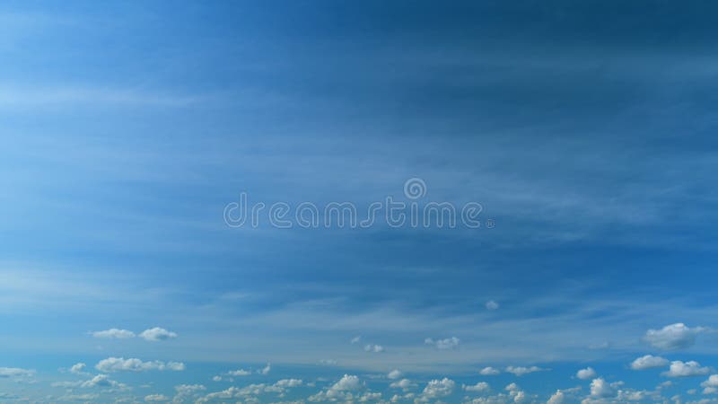 Floating Fluffy Clouds. Beautiful Sunny Blue Sky with Wispy Smoky White ...