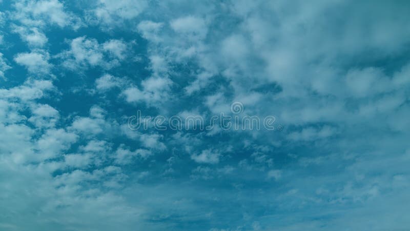Floating Fluffy Clouds. Two Layers of Cloudiness. Blue Summer Sky with ...