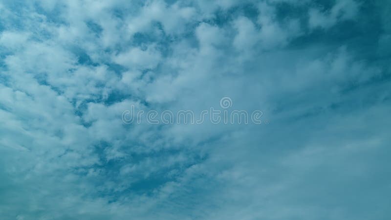 Floating Fluffy Clouds. Two Layers of Cloudiness. Blue Summer Sky with ...