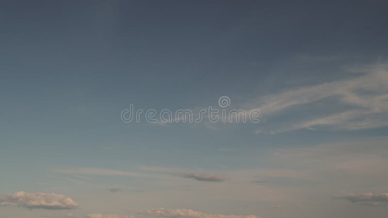Floating Fluffy Clouds. Two Layers of Cloudiness. Blue Summer Sky with Clouds Moving in ...