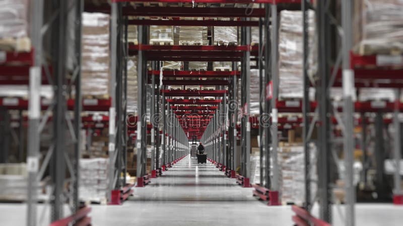 Timelapse of Forklift Operation in a Modern Warehouse. Stock Footage ...