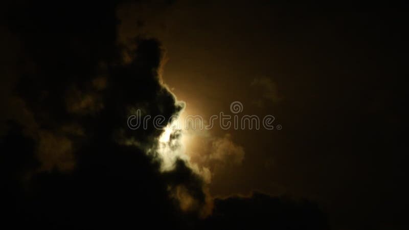 Timelapse of Full Moon, Dark Dramatic Clouds in Night Sky, Anamorphic Time Lapse Stock Video ...