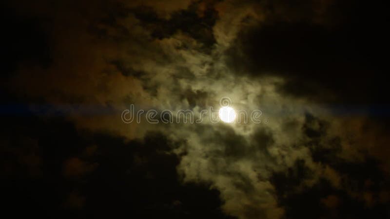 Timelapse of Full Moon, Dark Dramatic Clouds in Night Sky, Anamorphic Time Lapse Stock Video ...