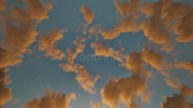 Timelapse of Golden Clouds on the Starry Sky in the Morning or Evening ...
