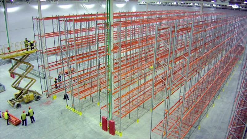 Large Warehouse in the Factory General Plan. Work in a Factory ...