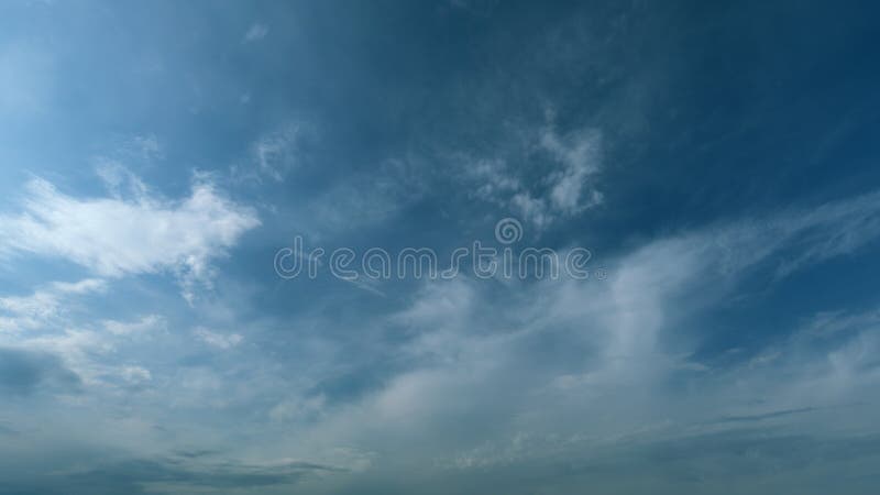 Light High Clouds Slide on Sky. Layer of Clouds in Blue Sky Moving ...