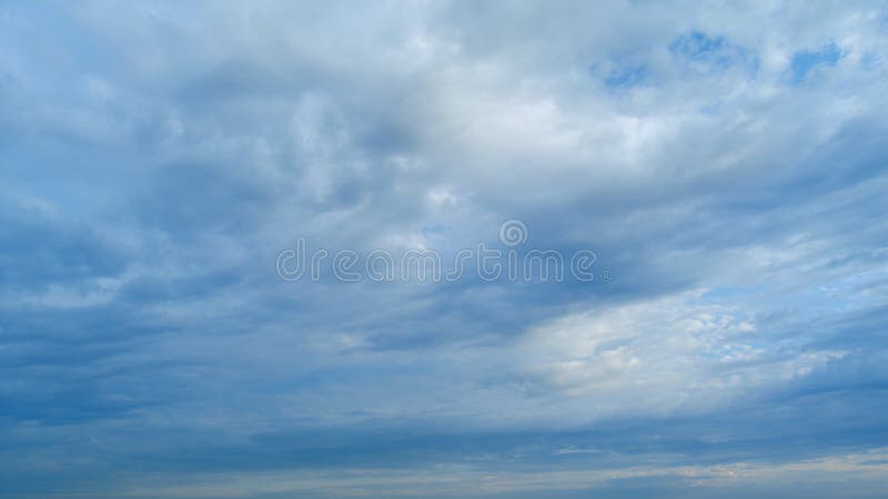 Light High Clouds Slide on Sky. Layer of Clouds in Blue Sky Moving ...