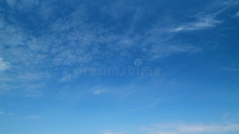 Light High Clouds Slide on Sky. Layer of Clouds in Blue Sky Moving ...