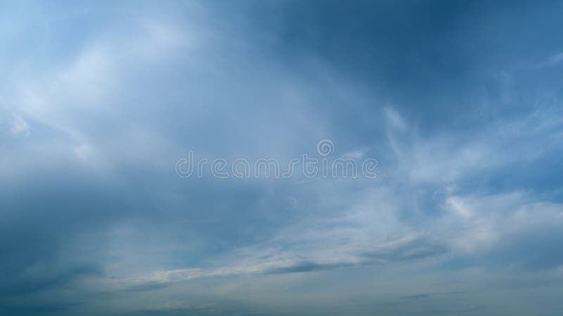 Light High Clouds Slide on Sky. Layer of Clouds in Blue Sky Moving ...