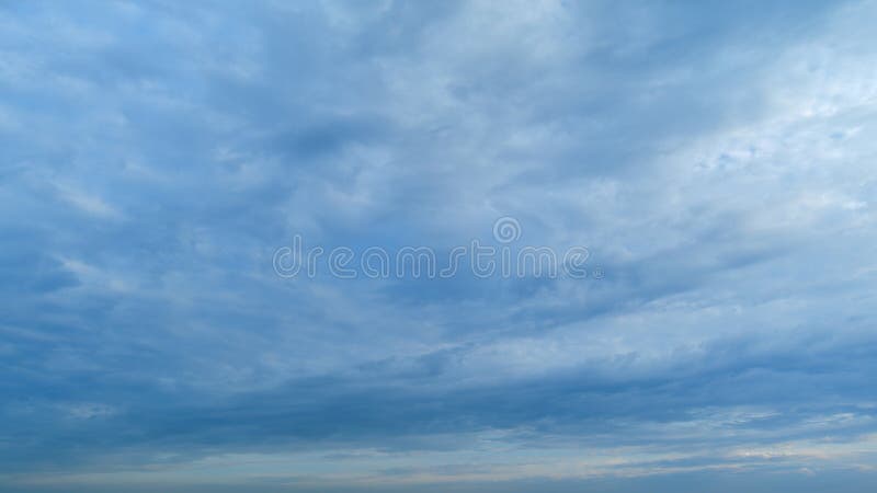 Light High Clouds Slide on Sky. Layer of Clouds in Blue Sky Moving ...