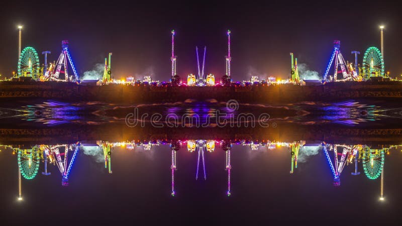 A Funfair with Rides at Night Stock Video - Video of carousel, leisure ...