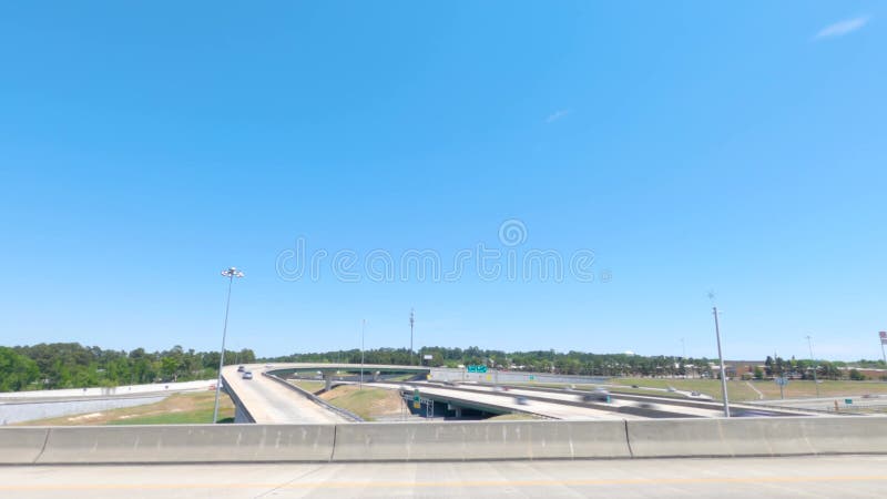 Timelapse Looking Down on Traffic on a Highway Interchange Bridge Clear ...