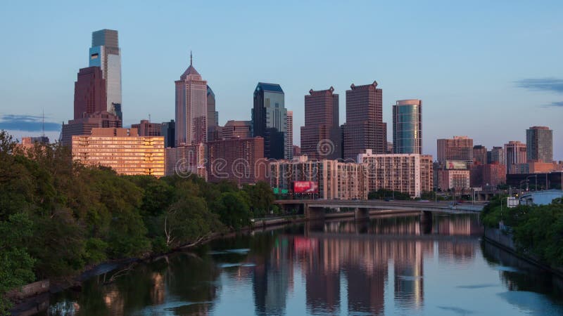 4K Timelapse of the Philadelphia Skyline - Pennsylvania USA Stock Video ...