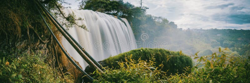Timelapse Photo Of Water Falls Between Trees Picture. Image: 109915252