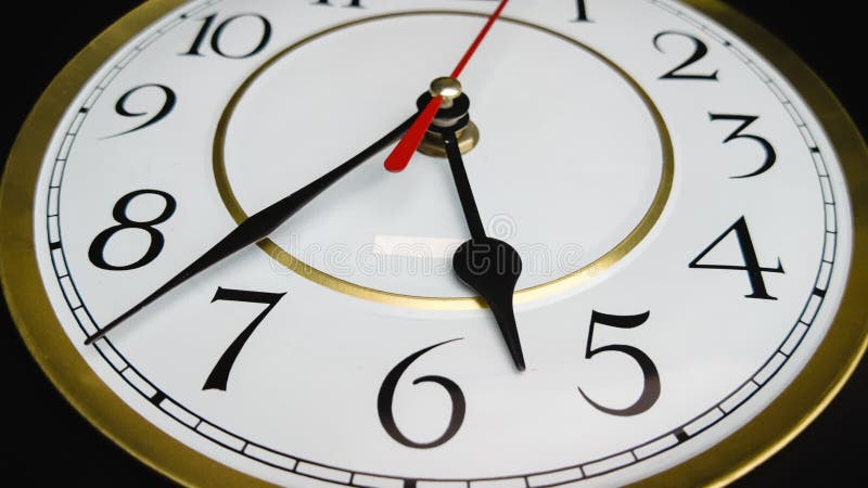 Timelapse of Rotating Clock Hands on a White Round Vintage Dial Stock ...