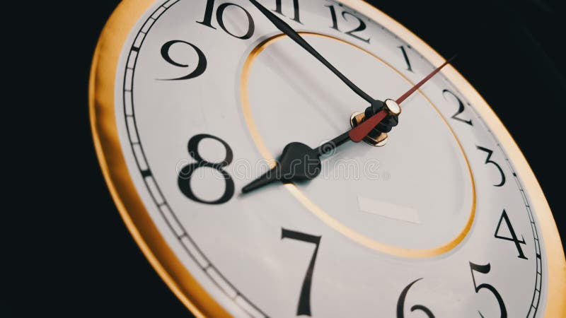 Timelapse of Rotating Clock Hands on a White Round Vintage Dial Stock ...