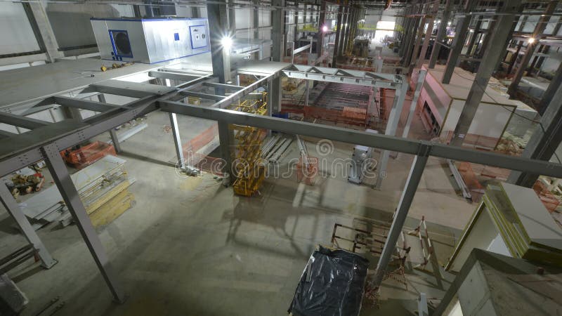 Timelapse of Second Floor Installation in Warehouse Building Stock ...
