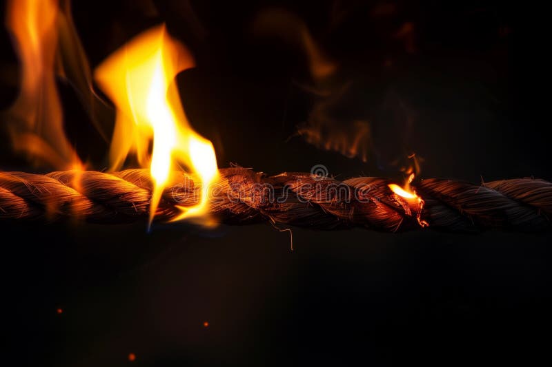 Timelapse Sequence of a Rope Fuse Burning Down Stock Photo - Image of ...