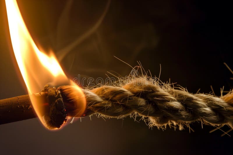 Timelapse Sequence of a Rope Fuse Burning Down Stock Image - Image of ...
