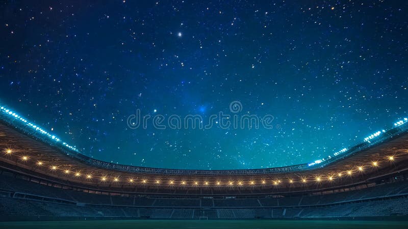 Timelapse of Stars Over an Empty Stadium Stock Video - Video of ...