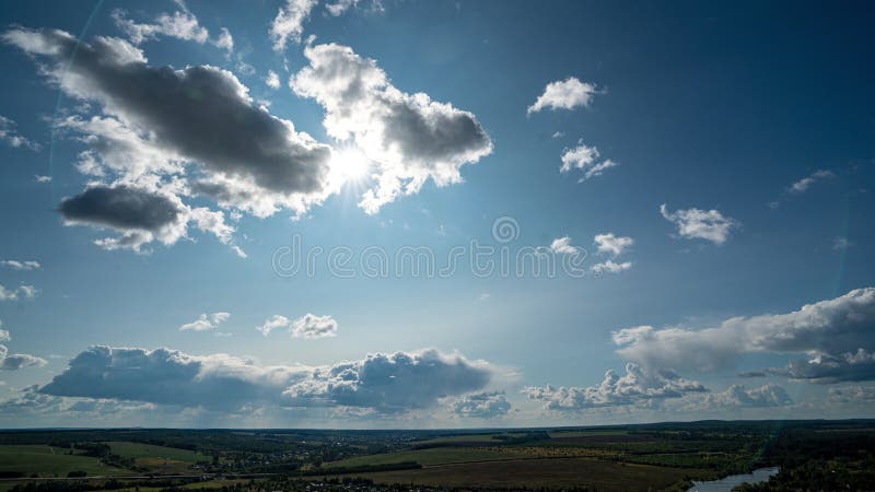 Timelapse of a Summer Landscape, Movement of Beautiful Clouds from the ...