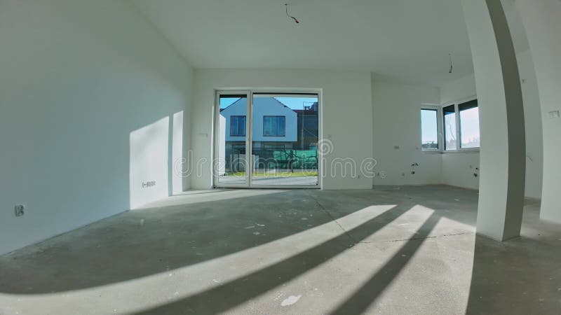 Timelapse of Sunshine through Large Windows in Empty Apartment Stock ...