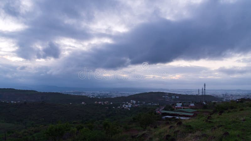 Timelapse - Sunset Over the City with Colour Explosion 4K30 Stock Video ...