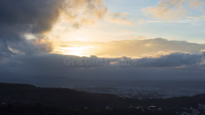 Timelapse - Sunset Over the City with Colour Explosion 4K30 Stock Video ...