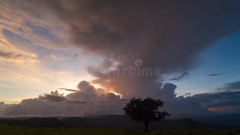 Timelapse - Sunset Behind a Mountain with Colour Explosion 4K30 Stock ...