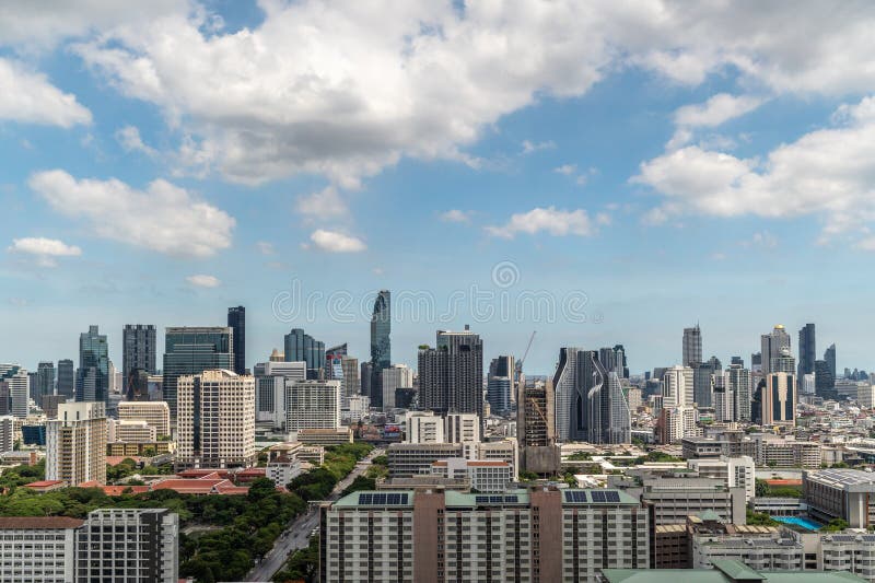 Timelapse View of Bangkok Busy Cityscape with Moving Clouds and High ...