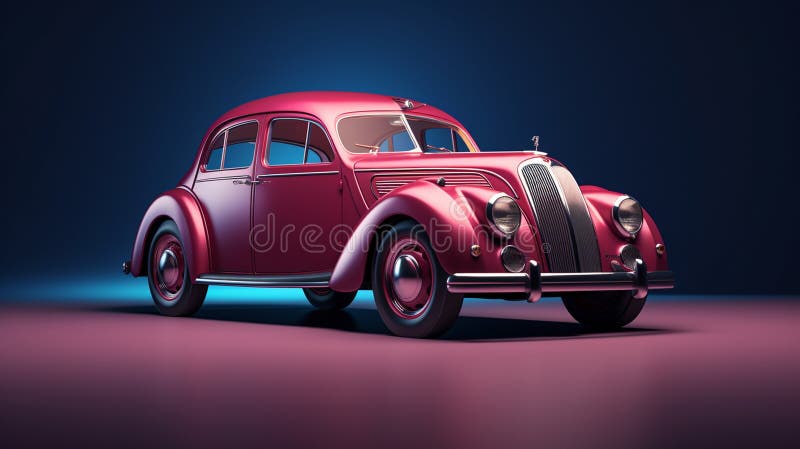 Timeless Automotive Retro Car on Solid Background Stock Illustration ...