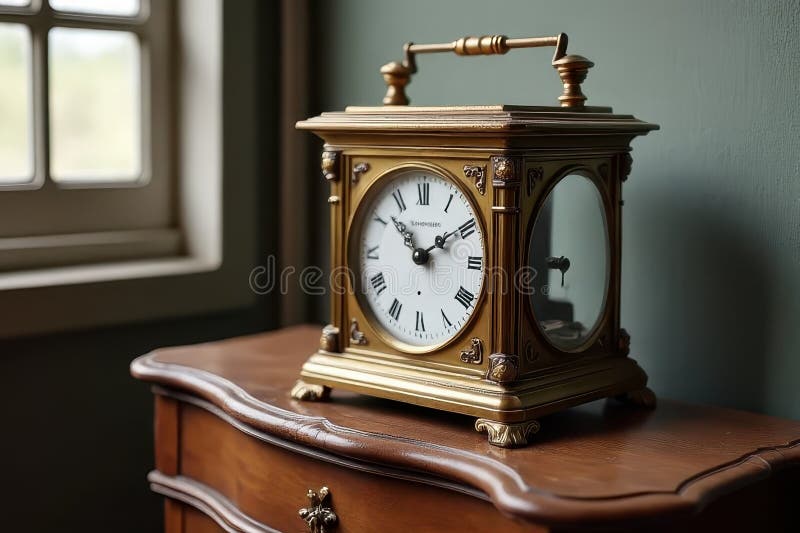 Timeless Backdrop and Classic Carriage Clock Stock Illustration ...
