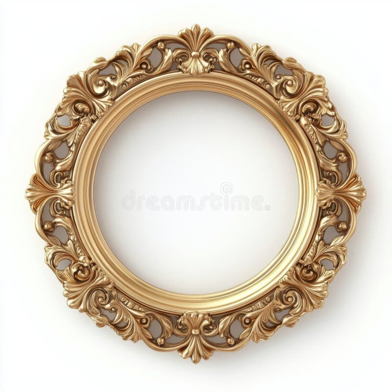 A Timeless Beauty with a Gold Frame of Intricate, Curved Patterns, a ...