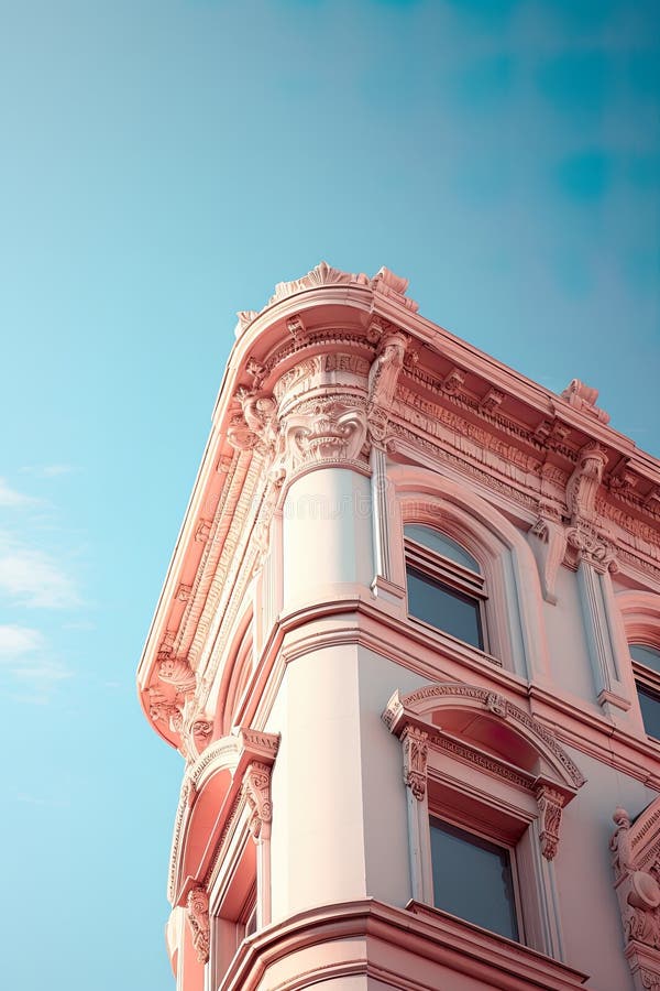 Timeless Beauty of an Old Building Against the Backdrop of a Clear Blue ...