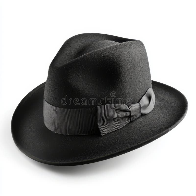 A Timeless Black Fedora with a Delicate Leather Band, Viewed from the ...