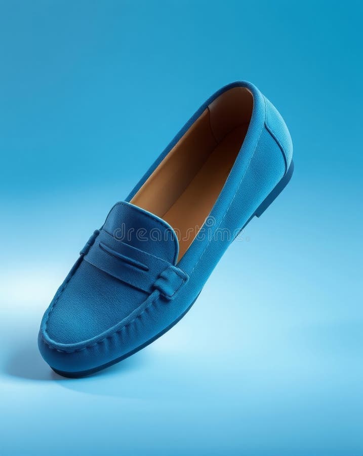 Timeless Blue Slip-on Loafers Stock Illustration - Illustration of ...